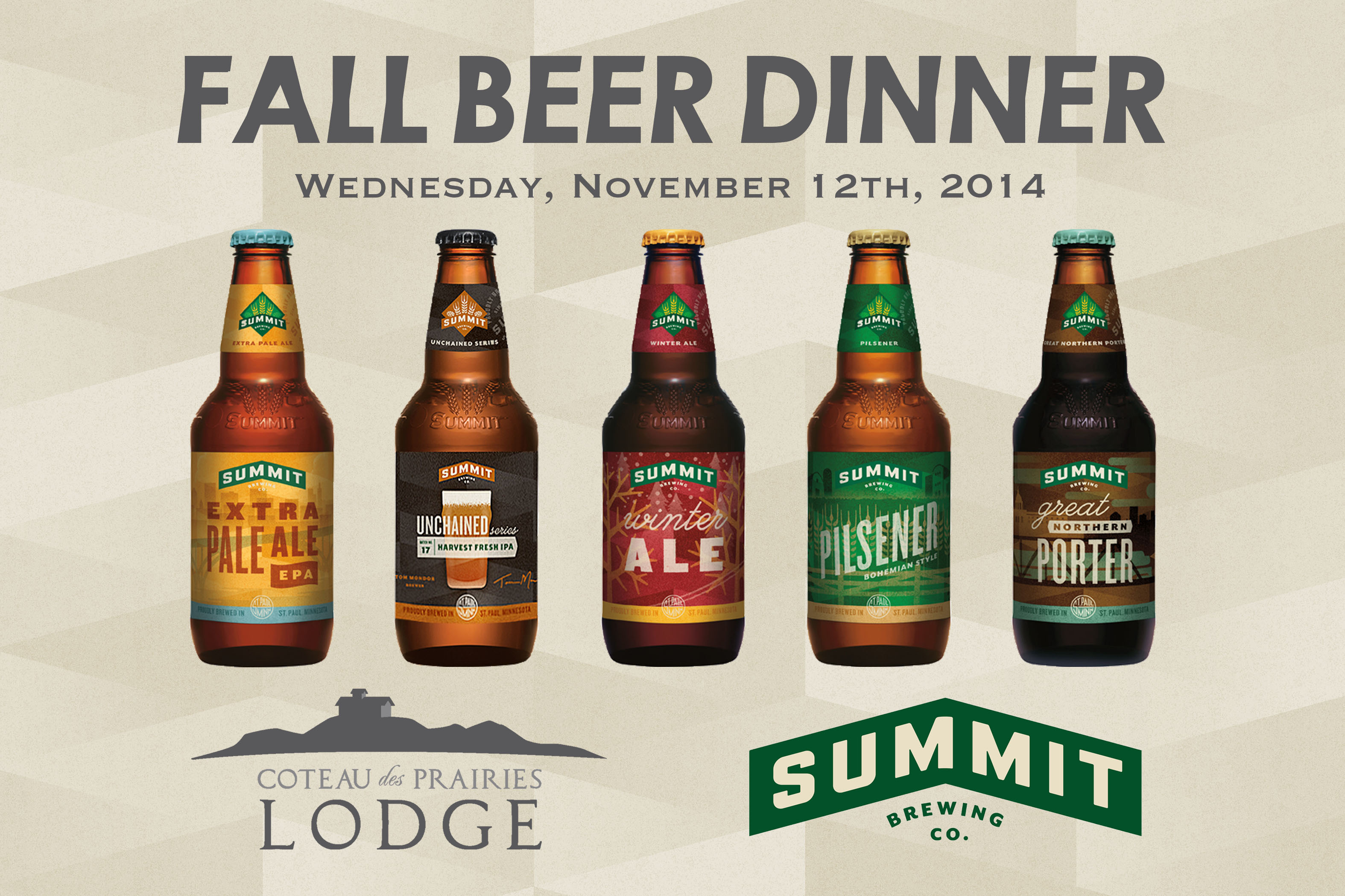 Fall Beer Dinner (11/12) | Coteau des Prairies Lodge